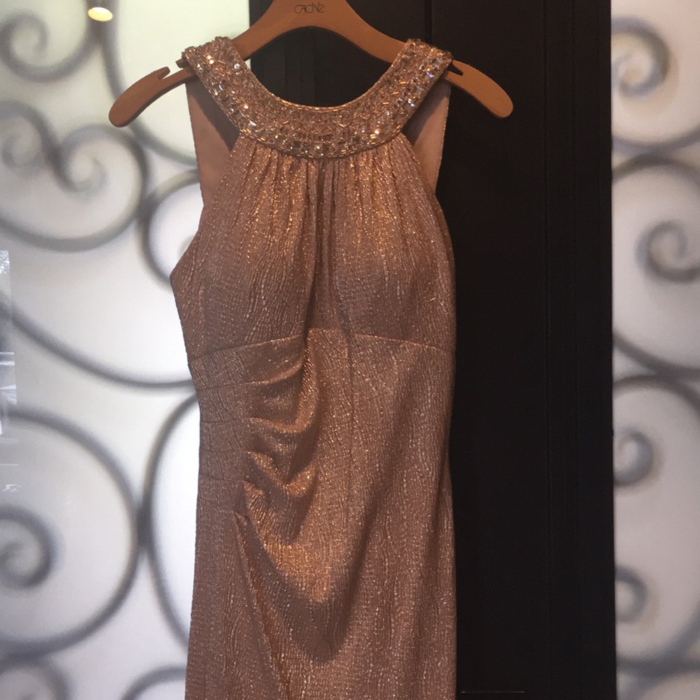 Champagne/Gold Cache Evening Dress - Gem